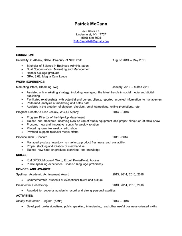 McCann Patrick Resume (3) | PDF