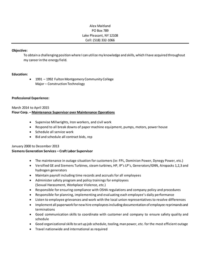Alex Maitland new resume | DOCX