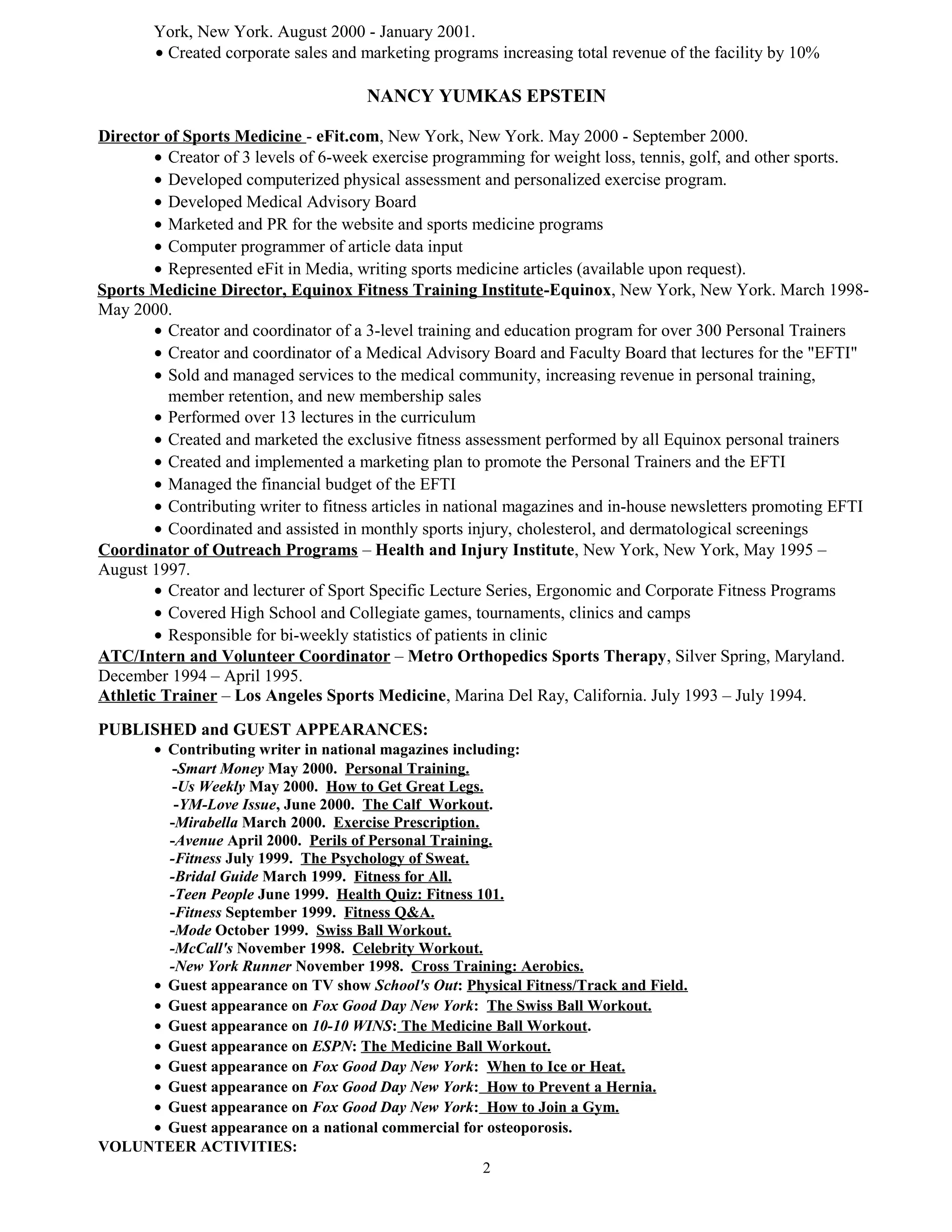 Nancy Epstein resume 2016 | DOC