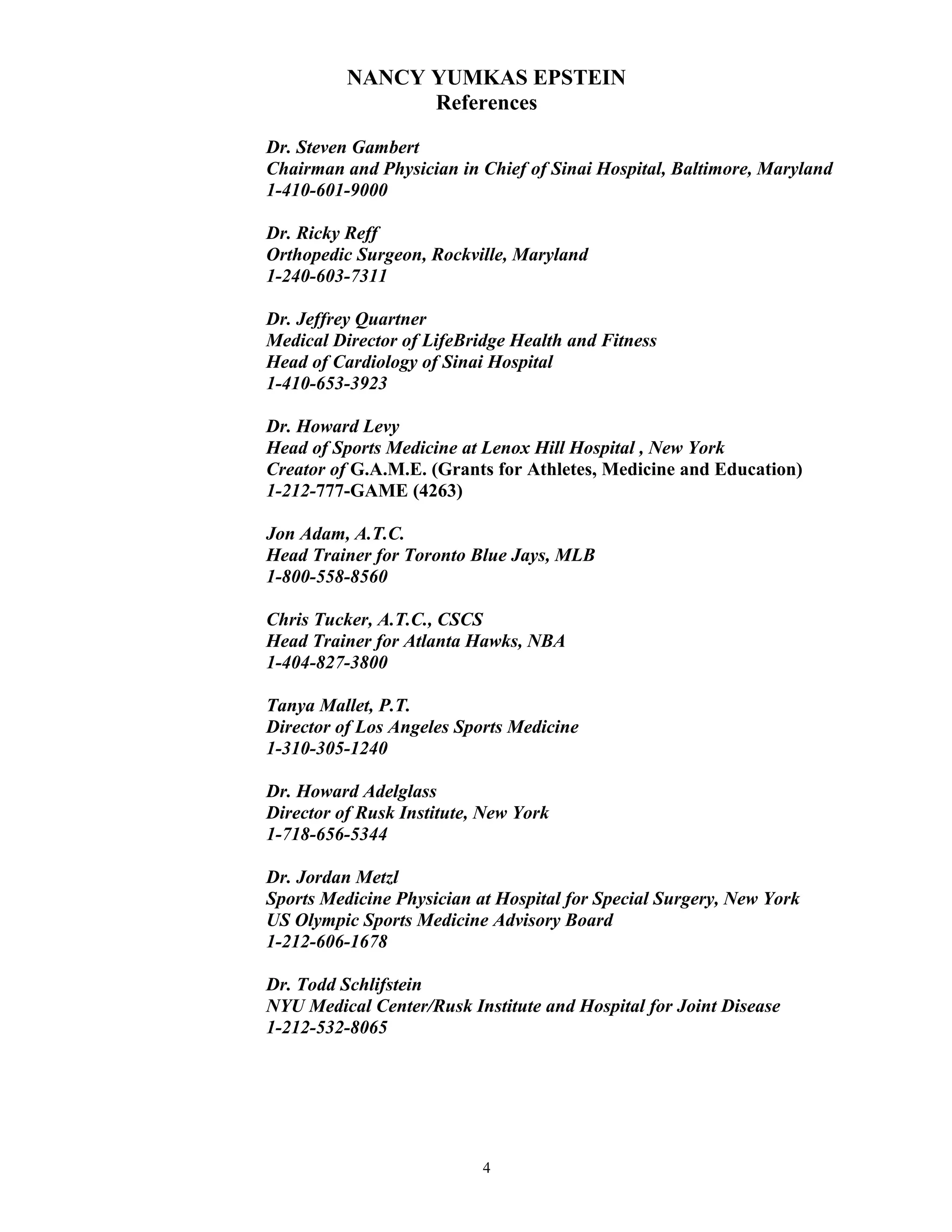 Nancy Epstein resume 2016 | DOC