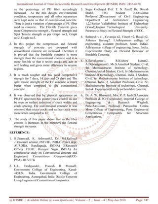 Experimental study on flexible concrete by using polyurethane fiber | PDF