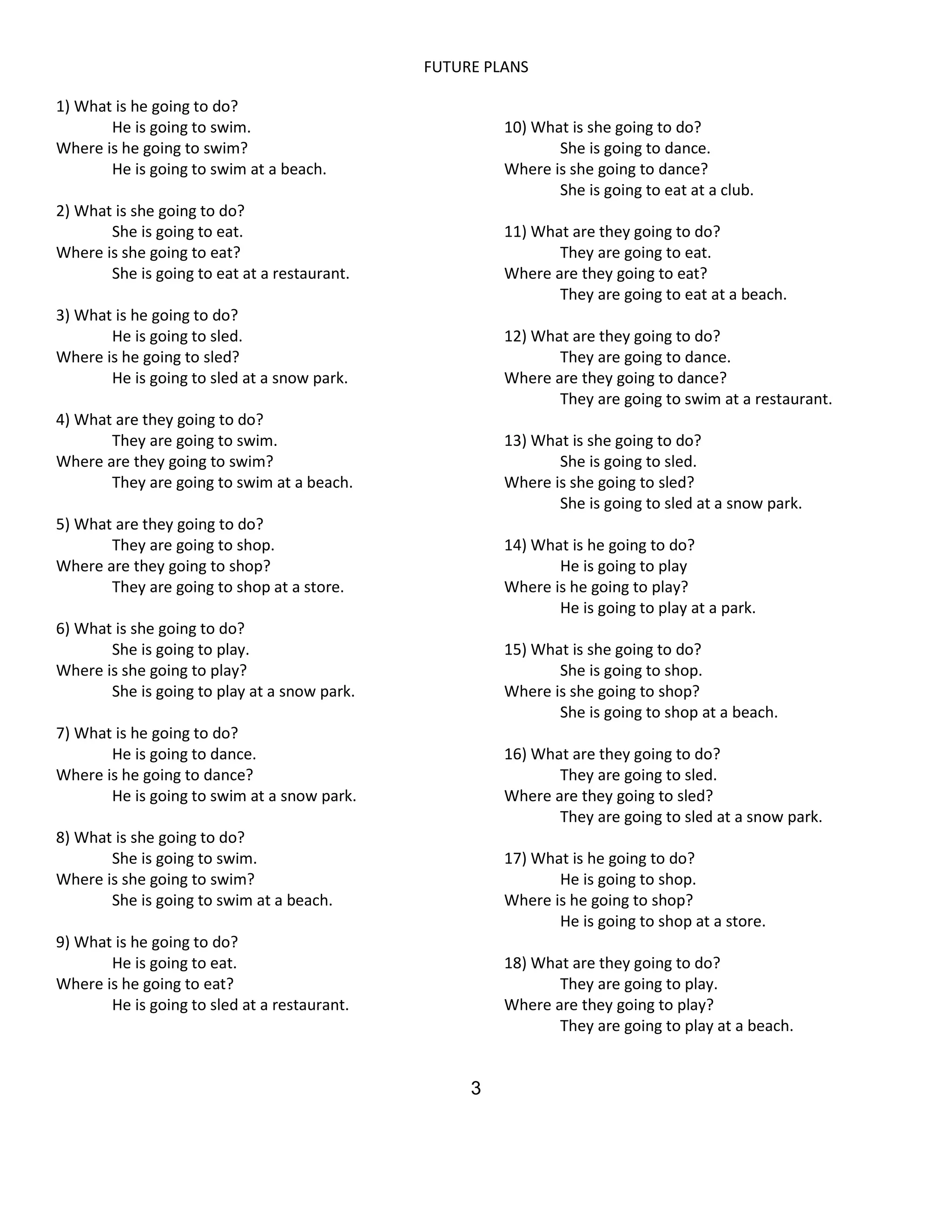 Talking About Plans Lesson | DOCX