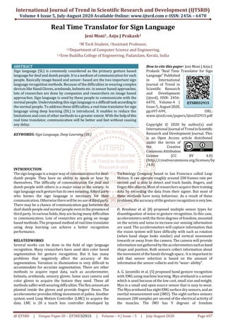 Real Time Translator for Sign Language | PDF