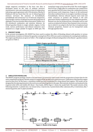 Simulation Study on Single Cylinder Spark Ignition Engine with Varying Ethanol Gasoline Blends | PDF