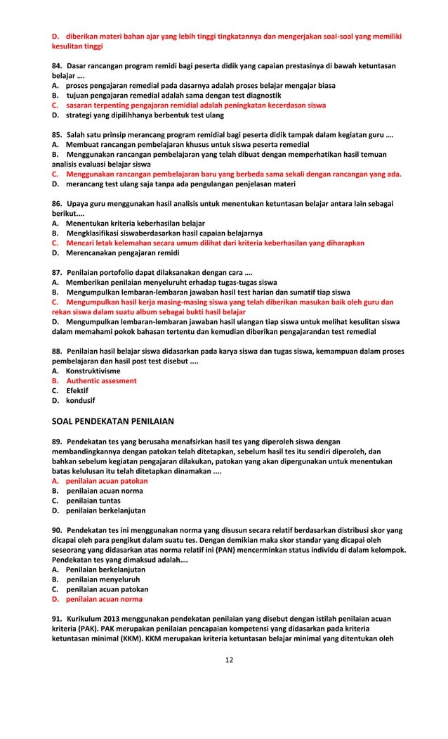 125 soal latihan UKG | PDF