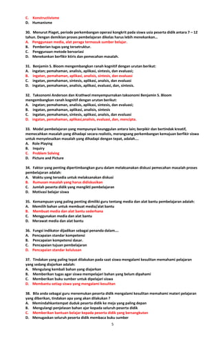 125 soal latihan UKG | PDF