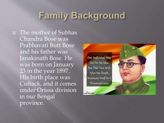 125th Birth Anniversary of Subhas Chandra Bose | PPTX