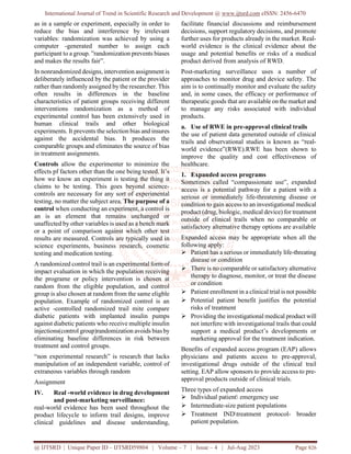 The Role of Real World Evidence in Clinical Research and Regulatory ...