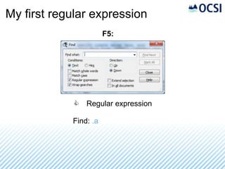 Textpad and Regular Expressions | PPT