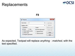 Textpad and Regular Expressions | PPT