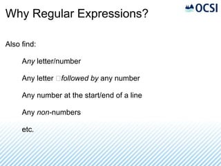 Textpad and Regular Expressions | PPT
