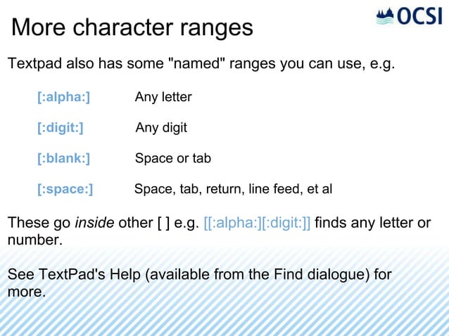 Textpad and Regular Expressions