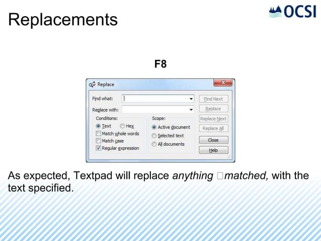 Textpad and Regular Expressions