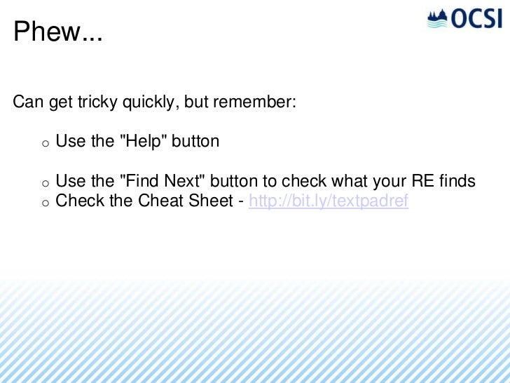 Textpad and Regular Expressions