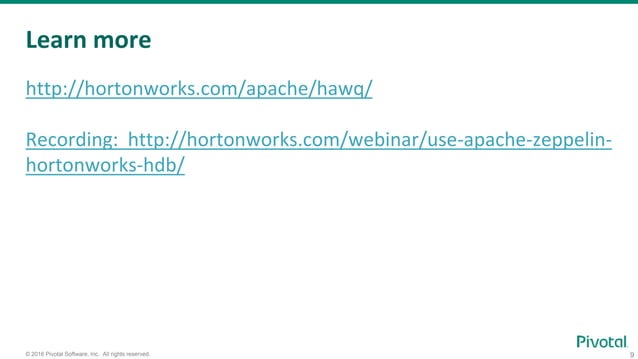 How to Use Apache Zeppelin with HWX HDB | PPTX | Databases | Computer Software and Applications