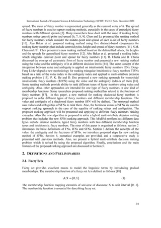 A New Approach for Ranking Shadowed Fuzzy Numbers and its Application | PDF