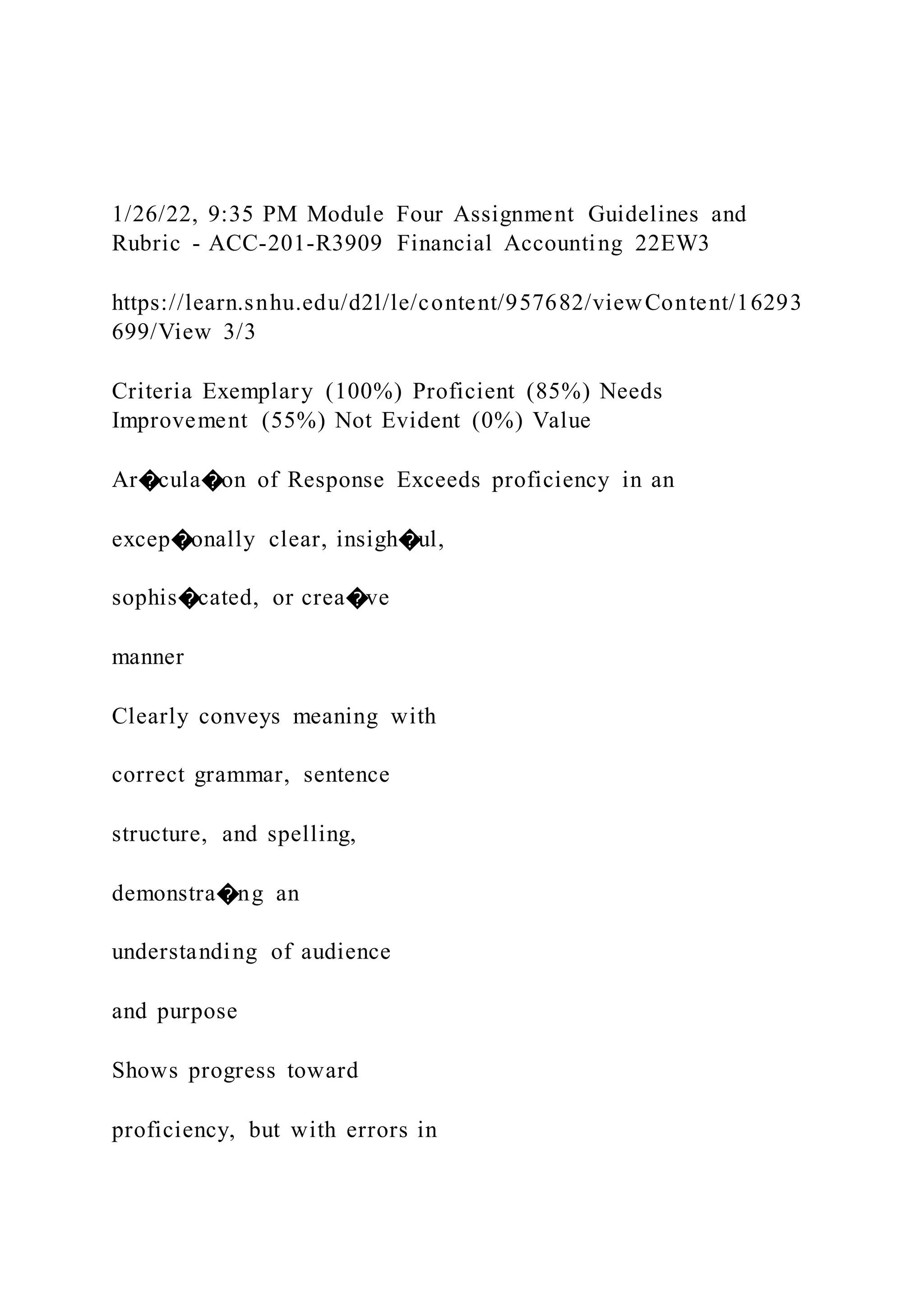 12622, 935 PM Module Four Assignment Guidelines and Rubric | DOCX