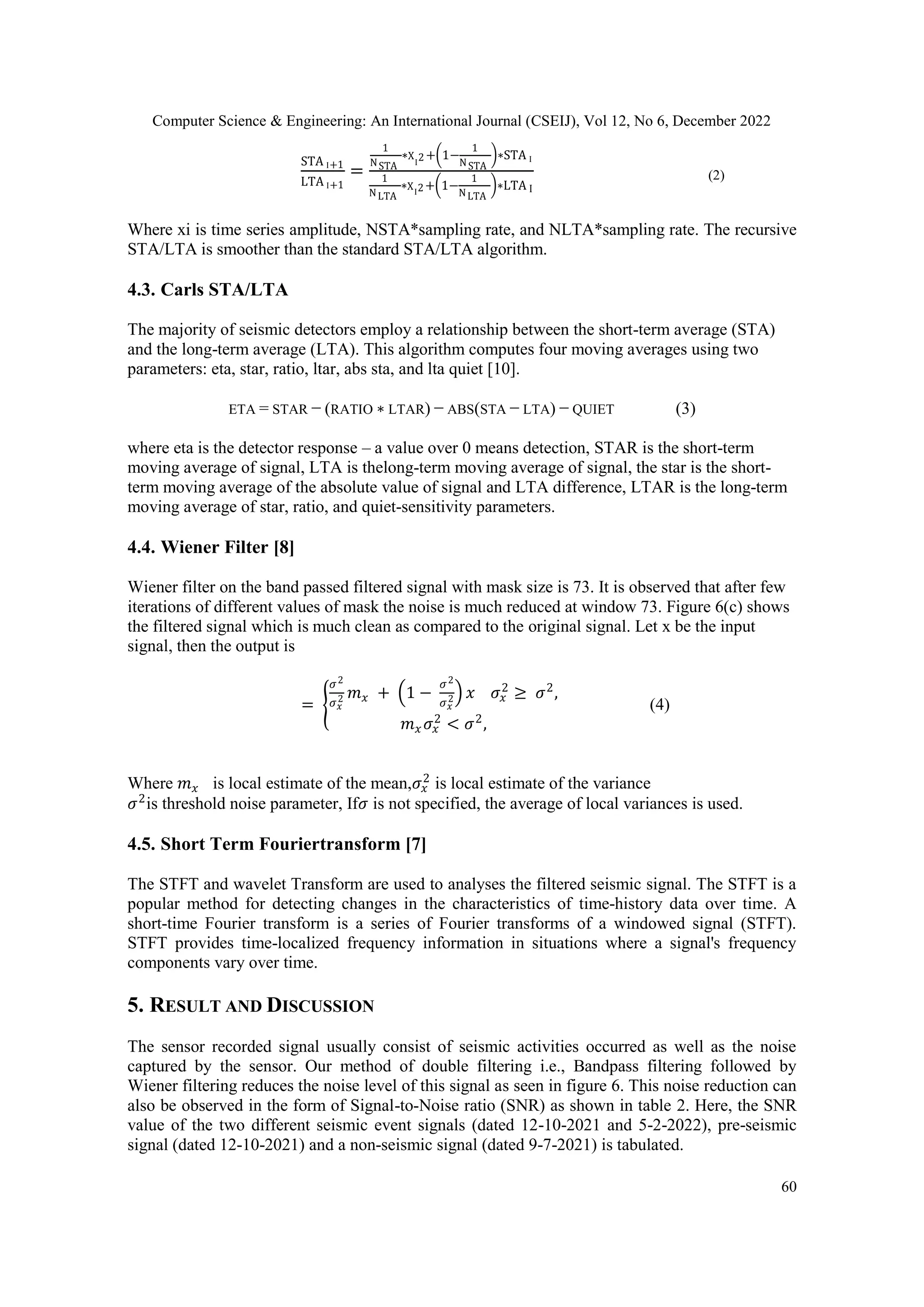 ANALYSIS OF SEISMIC SIGNAL AND DETECTION OF ABNORMALITIES | PDF