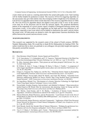ANALYSIS OF SEISMIC SIGNAL AND DETECTION OF ABNORMALITIES | PDF