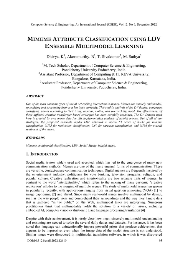 Mimeme Attribute Classification using LDV Ensemble Multimodel Learning | PDF