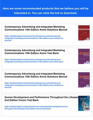 Contemporary Advertising and Integrated Marketing Communications 14th ...