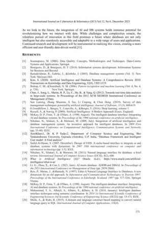 THE INTEGRATION OF ARTIFICIAL INTELLIGENCE INTO DATABASE SYSTEMS (AI-DB INTEGRATION REVIEW) | PDF