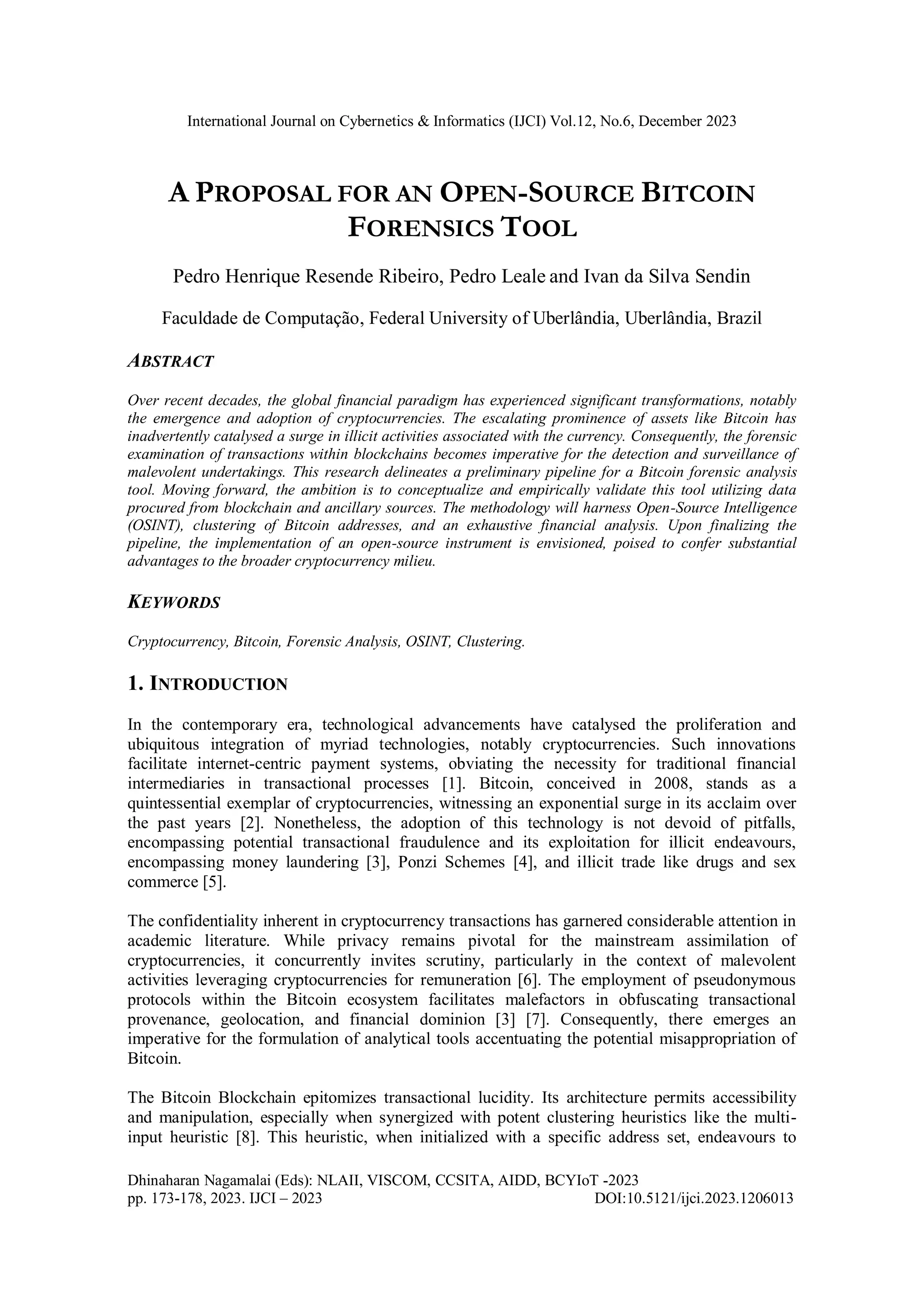 A PROPOSAL FOR AN OPEN-SOURCE BITCOIN FORENSICS TOOL | PDF A PROPOSAL FOR AN OPEN-SOURCE BITCOIN FORENSICS TOOL | PDF