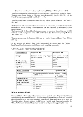 Chunker Based Sentiment Analysis and Tense Classification for Nepali Text | PDF