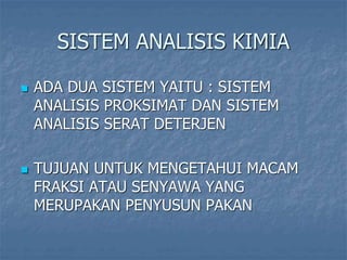 materi konsep analisis kimia pada pakan ternak | PPT
