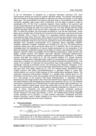 Effects of Variation of Quantum Well Numbers on Gain Characteristics of Type-I InGaAsP/InP Nano ...