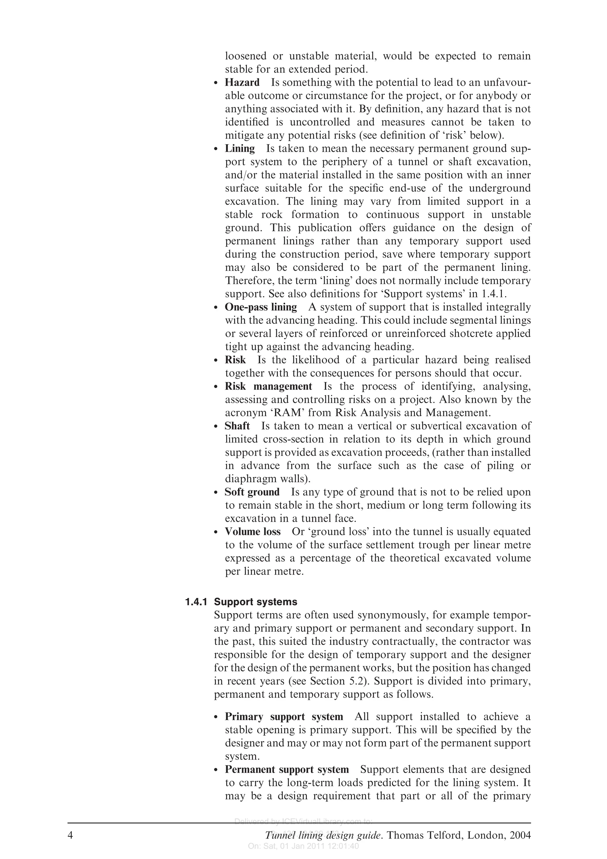 Tunnel Lining Design Guide British Tunnelling Society Institution Of ...