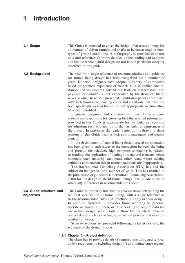 Tunnel Lining Design Guide British Tunnelling Society Institution Of ...