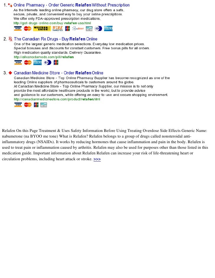 Relafen Sinusitis. Relafen Mechanism Of Action.