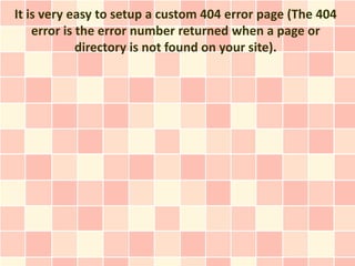 Creating a Custom 404 Error Page | PPT