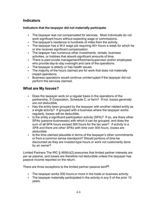 Passive Activity Loss Audit Technique Guide | PDF