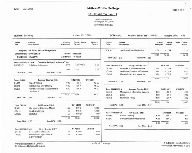 MMC Transcripts-Erik Gray | PPT
