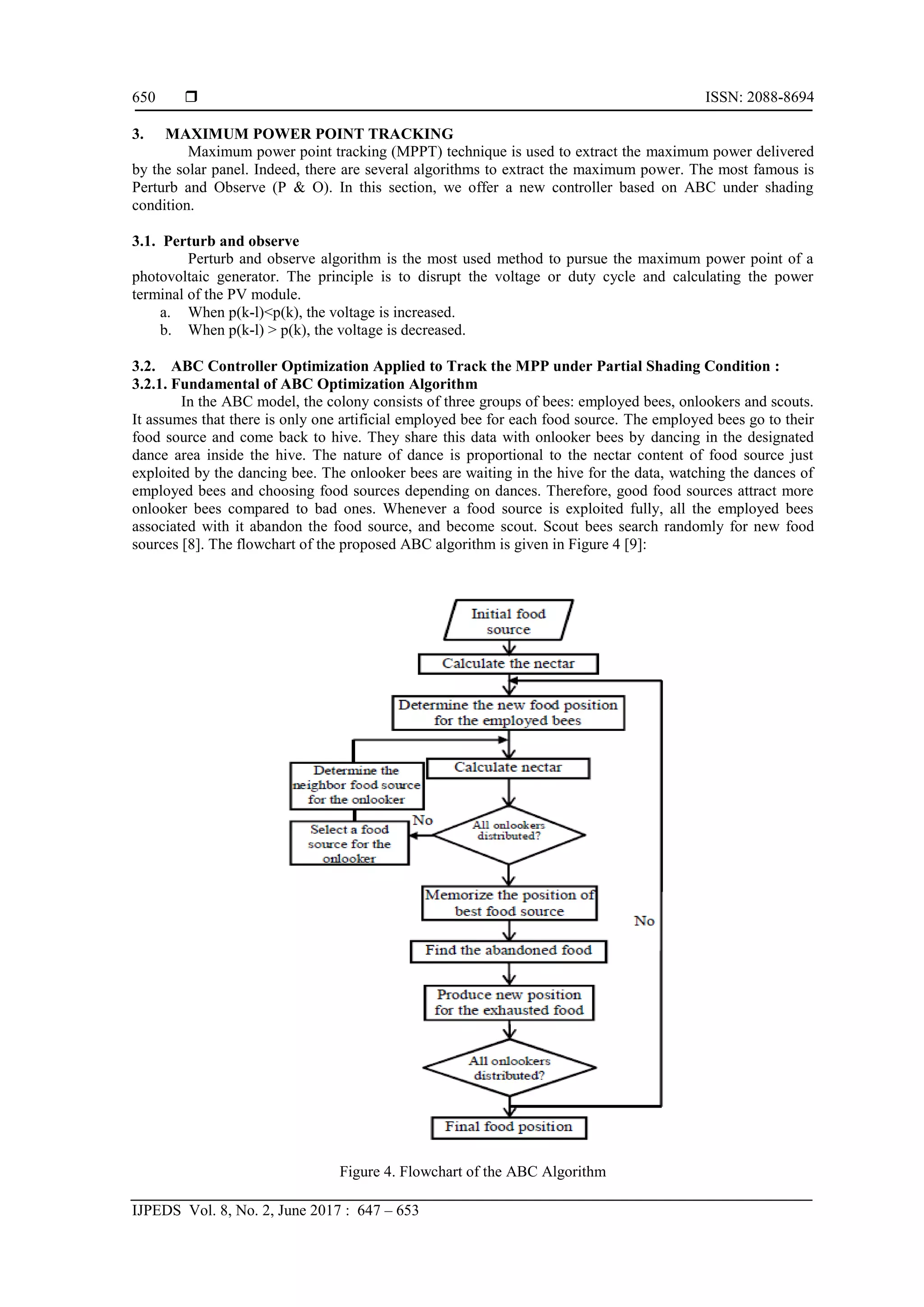 An Advanced MPPT Based on Artificial Bee Colony Algorithm for MPPT Photovoltaic System under ...
