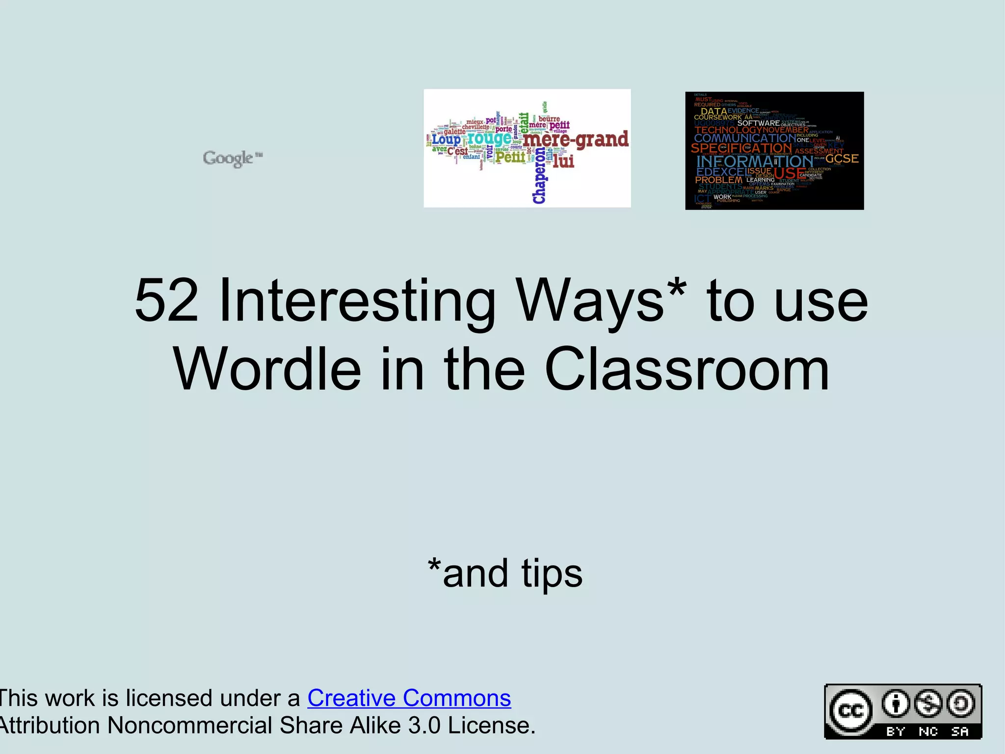 52 Interesting Ways to use Wordle in the Classroom | PPT