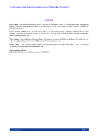 The Concept of State under International Law and Islamic Law ...