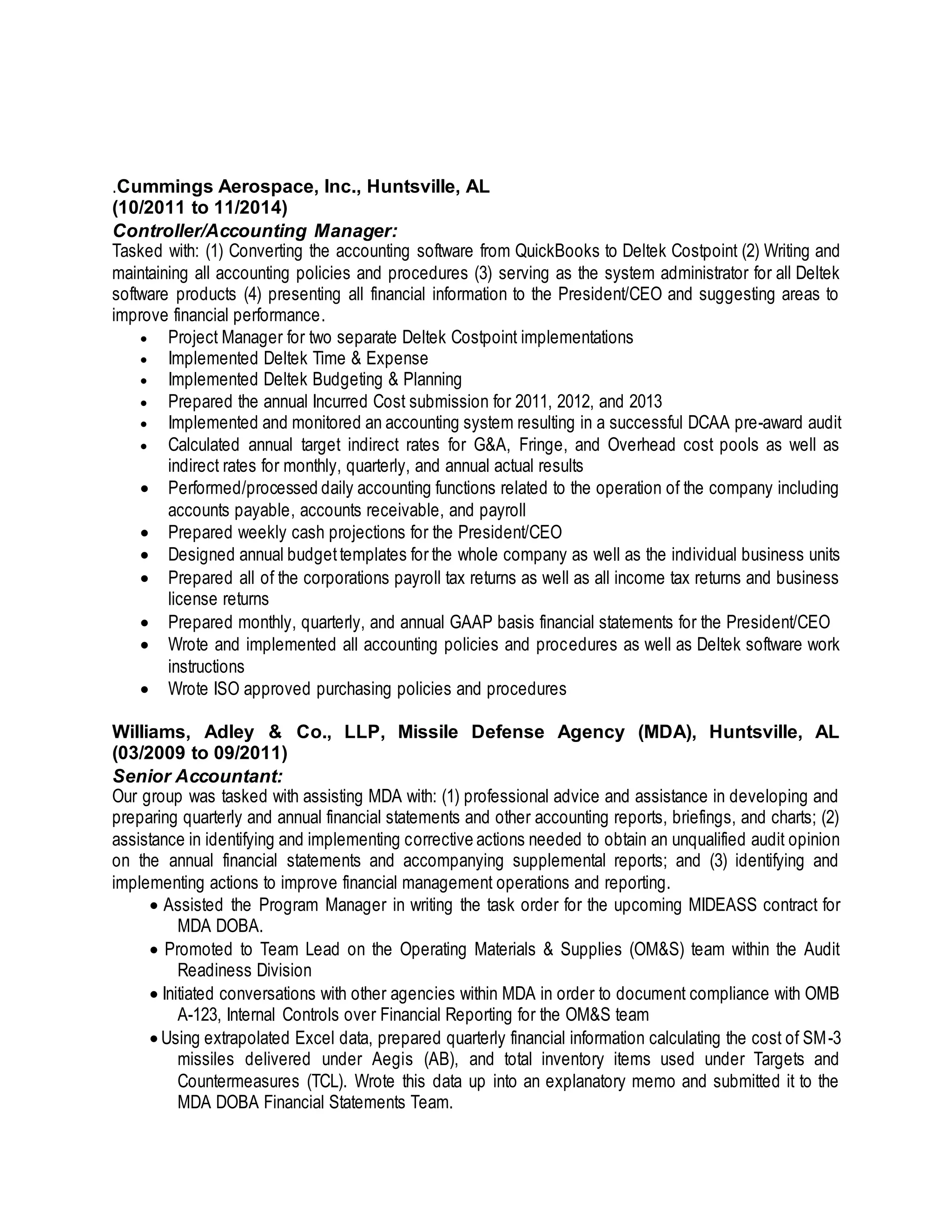 Jim Holloway Resume1 | DOCX | Business Accounting & Finance | Business