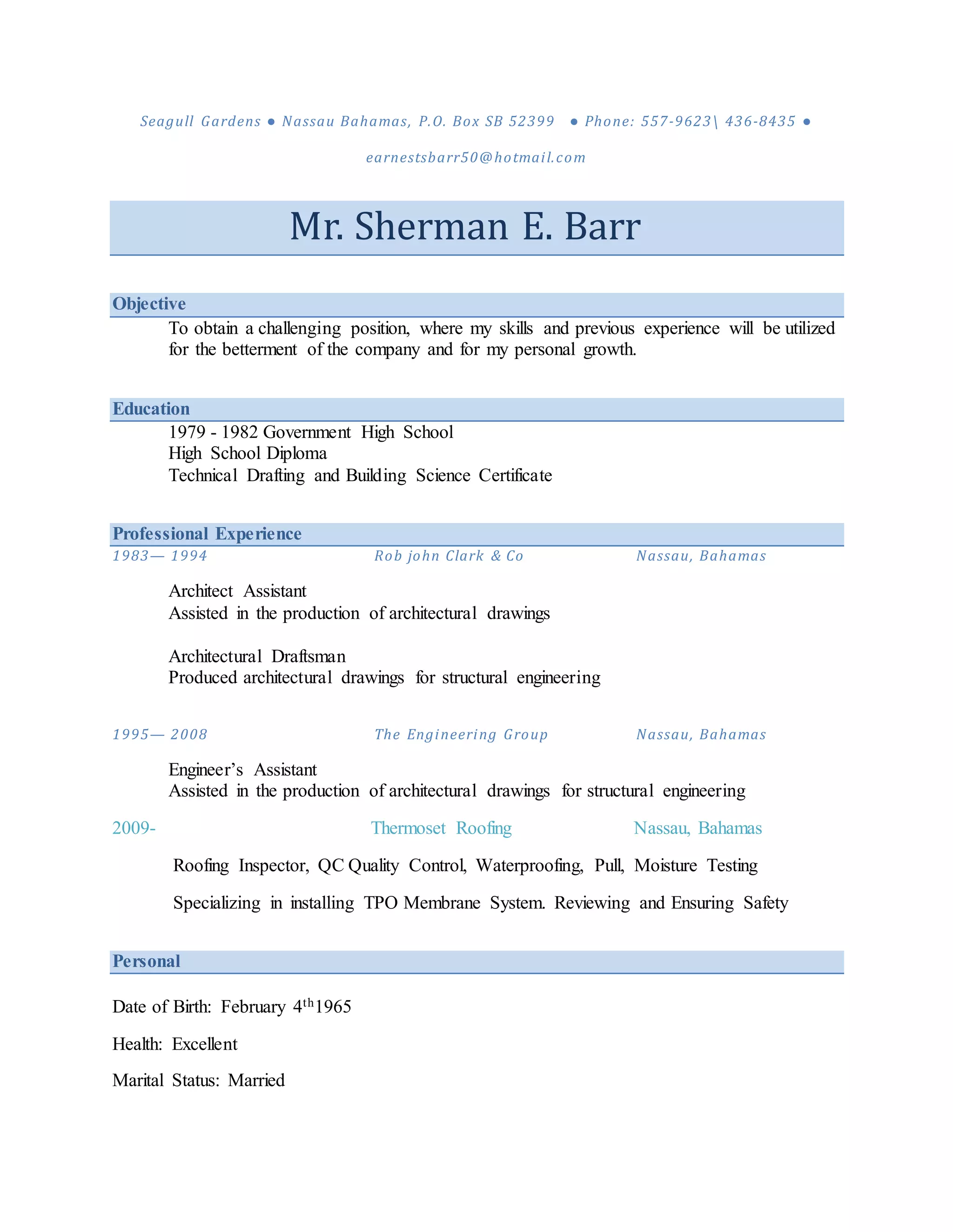 S E Barr Resume 22-12-15 Latest | DOCX