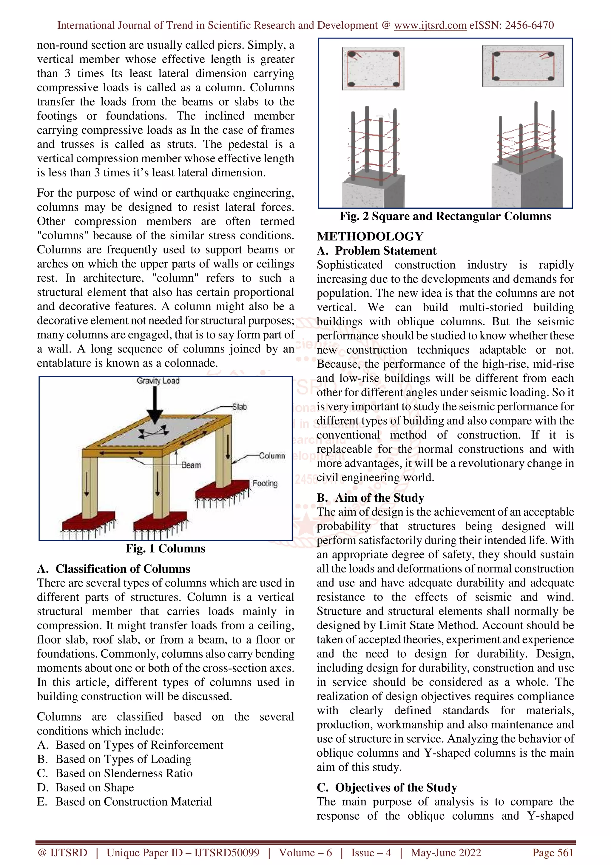 Earthquake Analysis of Reinforced Concrete Oblique Columns and Y Shaped Columns using ETABS A ...
