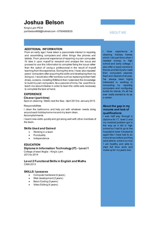 Joshua-Belson CV | PDF