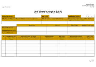 JSA Job Safety Analysis | PPT