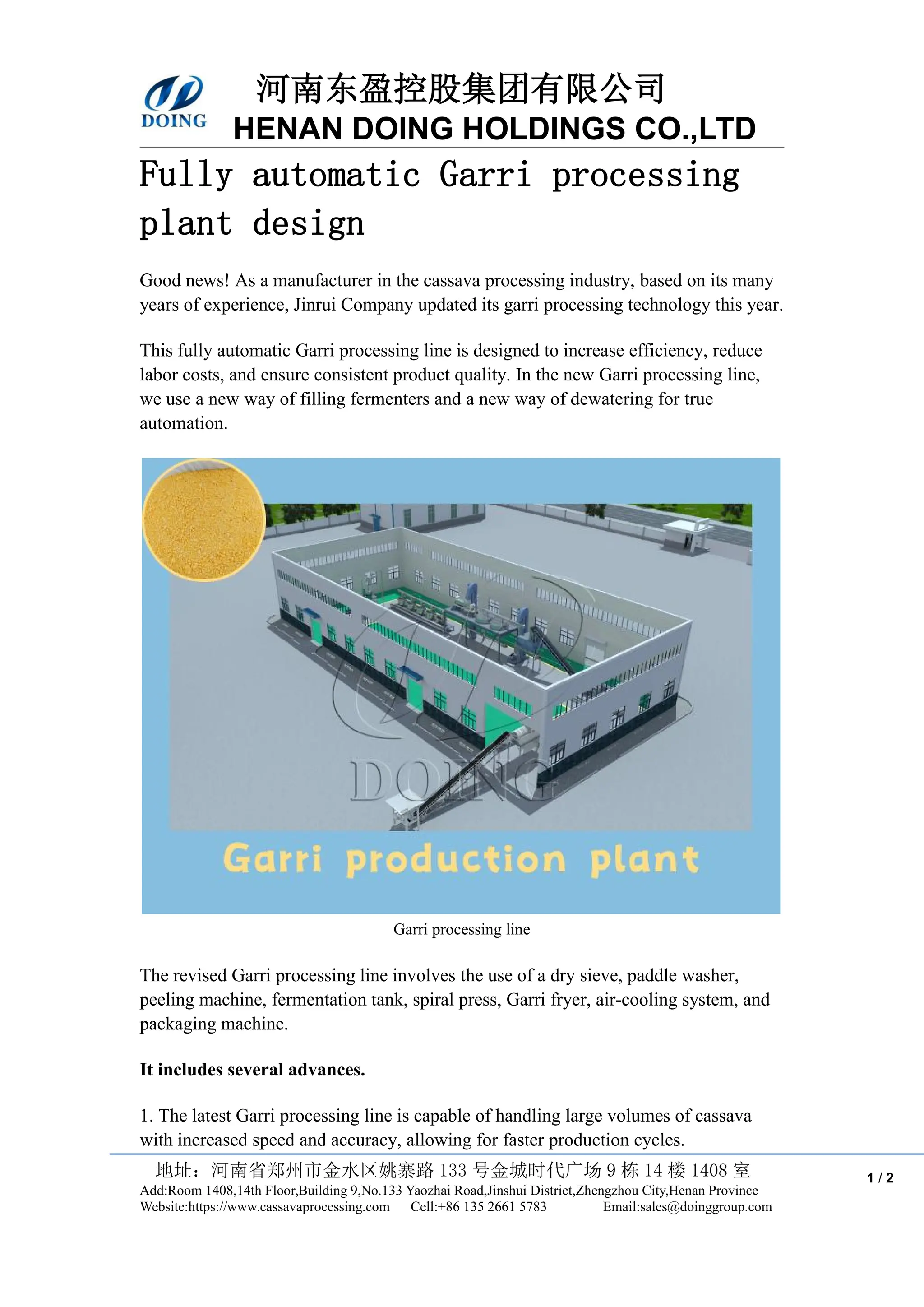 Fully automatic Garri processing plant design | PDF | Home Appliances ...