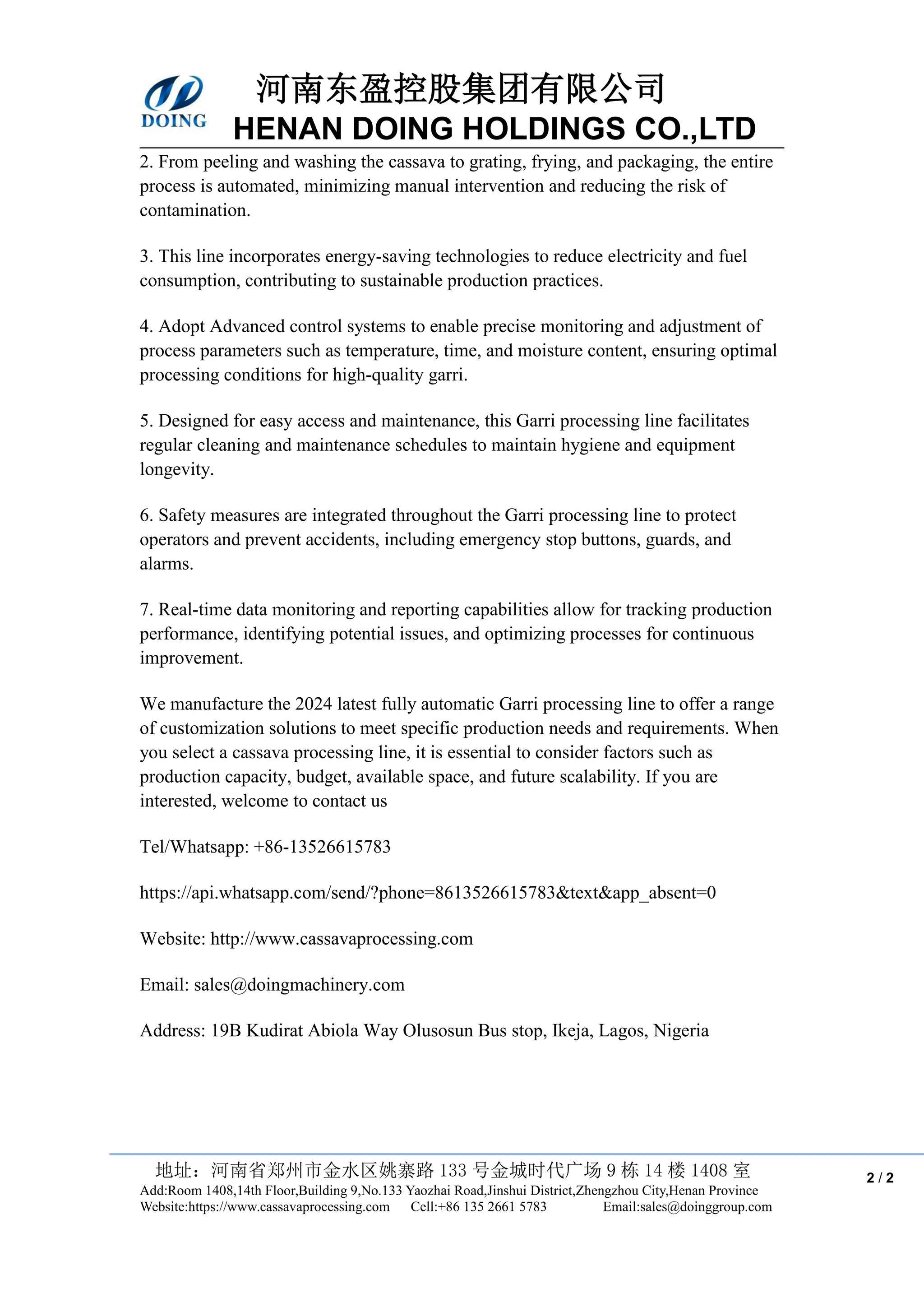 Fully automatic Garri processing plant design | PDF