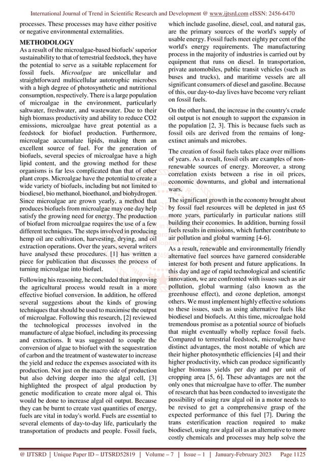 Prospects for Making Biofuel from Microalgae A Review | PDF