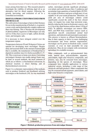 Prospects for Making Biofuel from Microalgae A Review | PDF