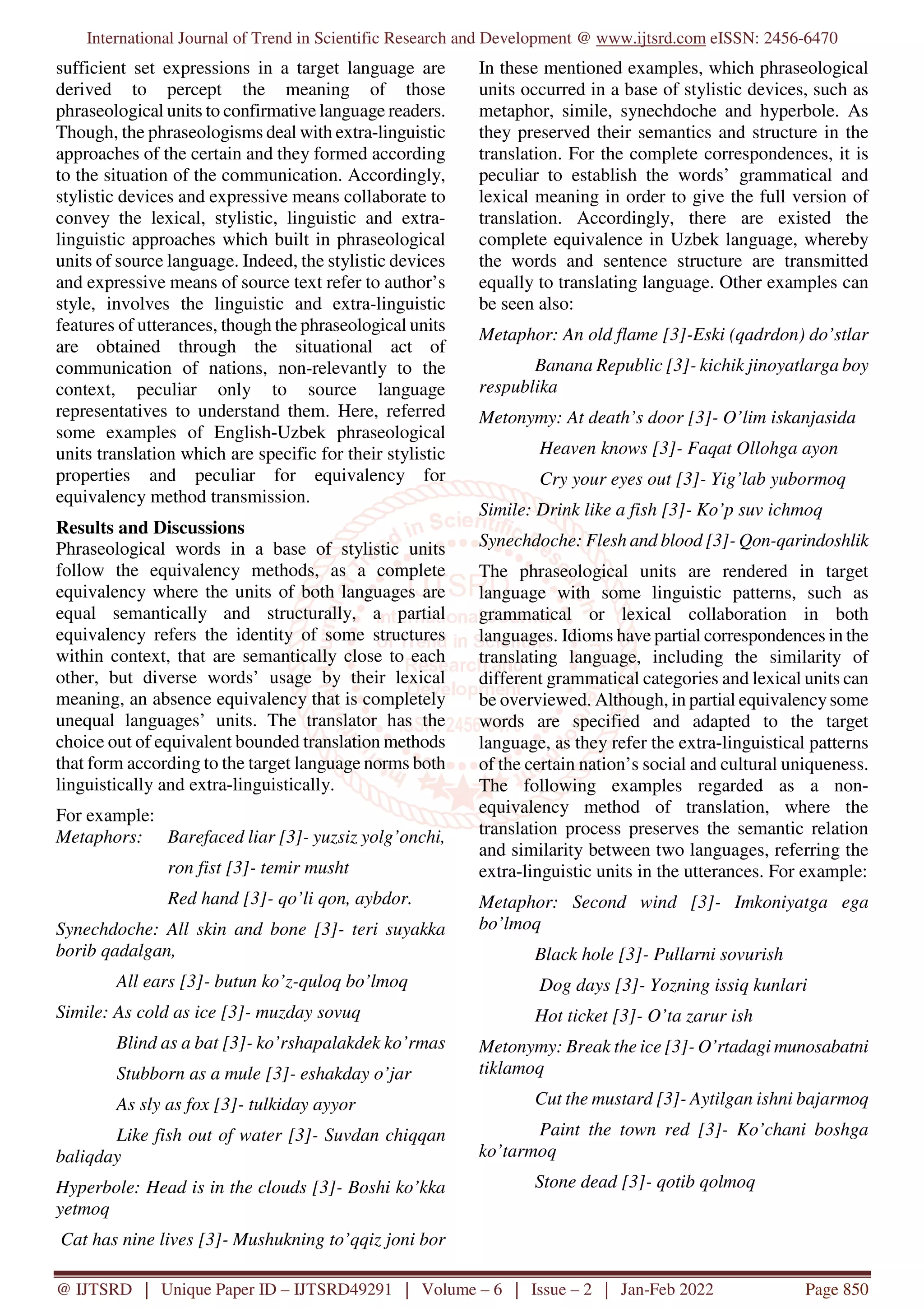 The Interrelation of Stylistic Devices and Phraseological Units in ...