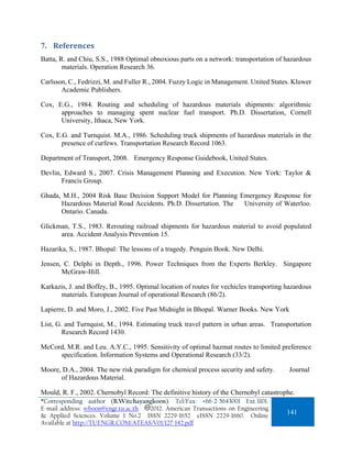 Fuzzy Logic Modeling Approach for Risk Area Assessment for Hazardous Materials Transportation | PDF